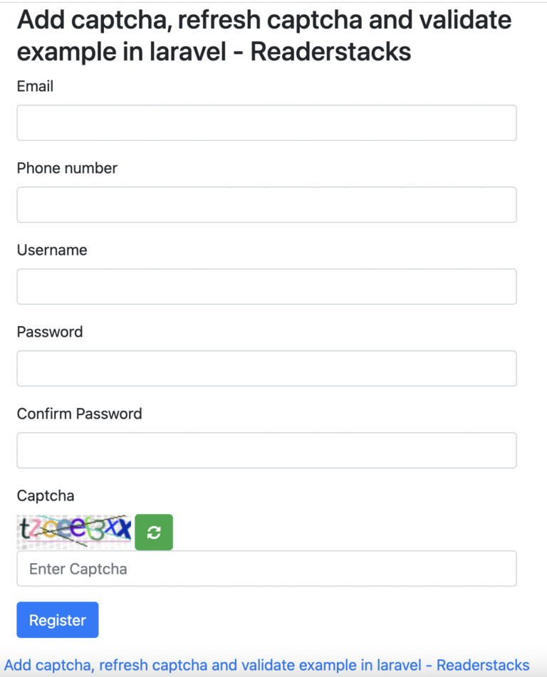 How To Add Captcha Validate And Refresh Captcha In Laravel Form 5929